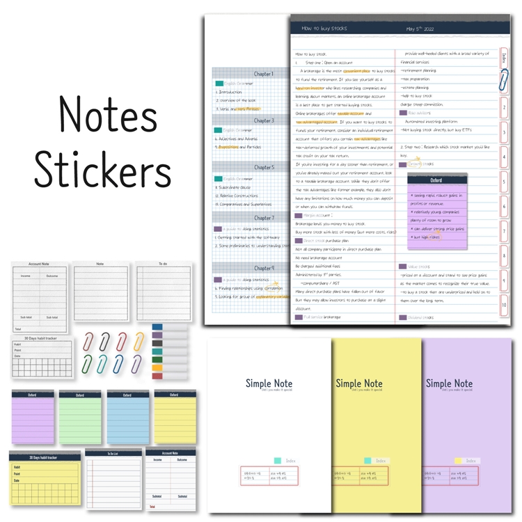 Legal oxford pad hyperlinked note 9 volumes + stickers | Webudding