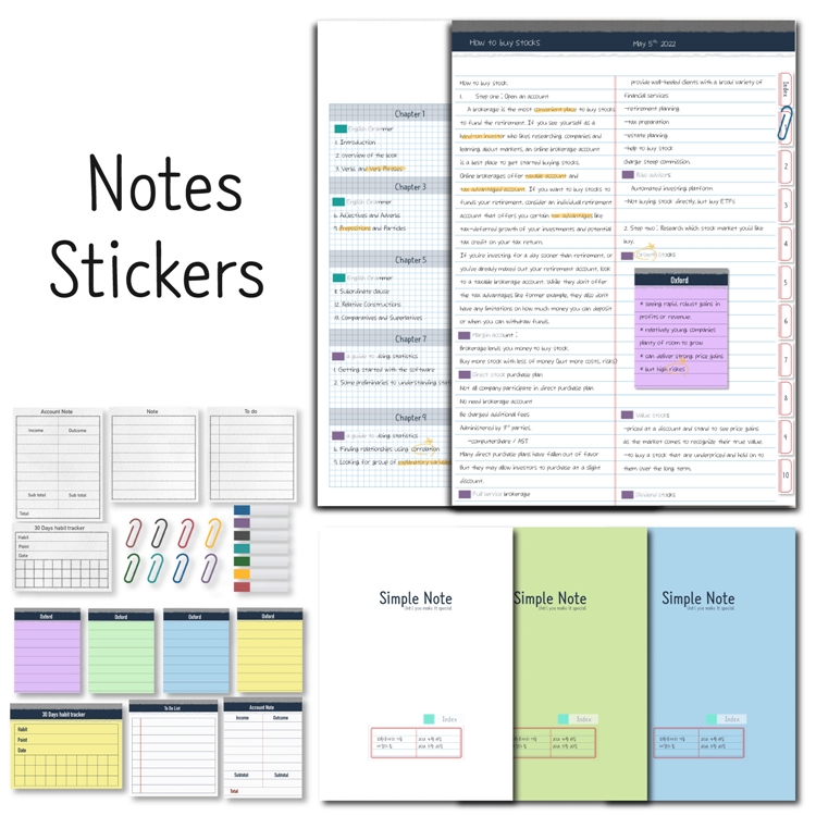Legal oxford pad hyperlinked note 12 volumes and memo stickers | Webudding
