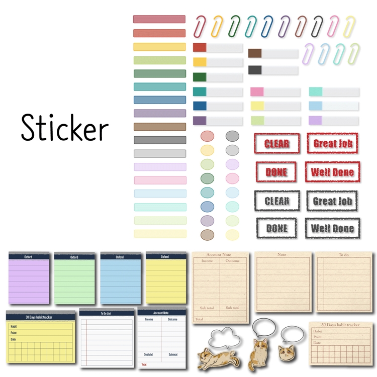 PNG stickers memo pad washi tape sticker | Webudding