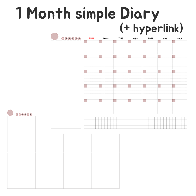 1 Month simple Diary(+hyperlink) | Webudding