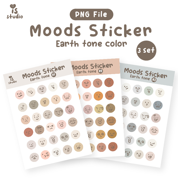 MOOD STICKER EARTH TONE 3 SET | Webudding