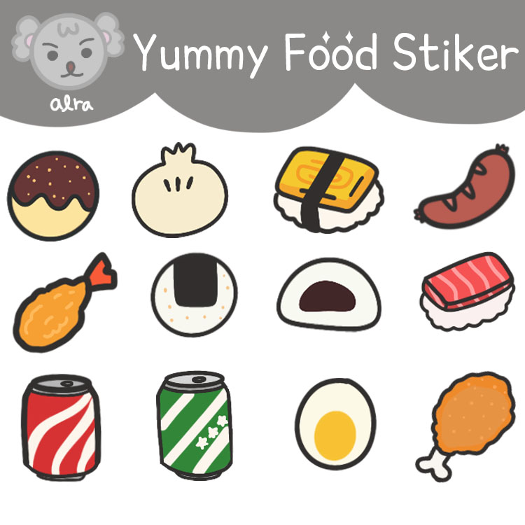 Yum yum. Good note. Food stickers | Webudding