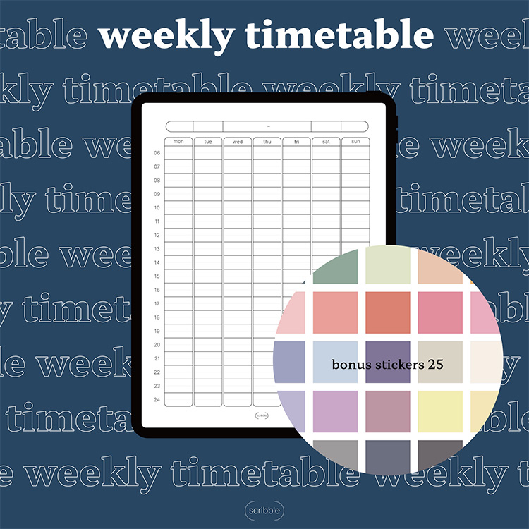 weekly timetable planner ver 2 | Webudding