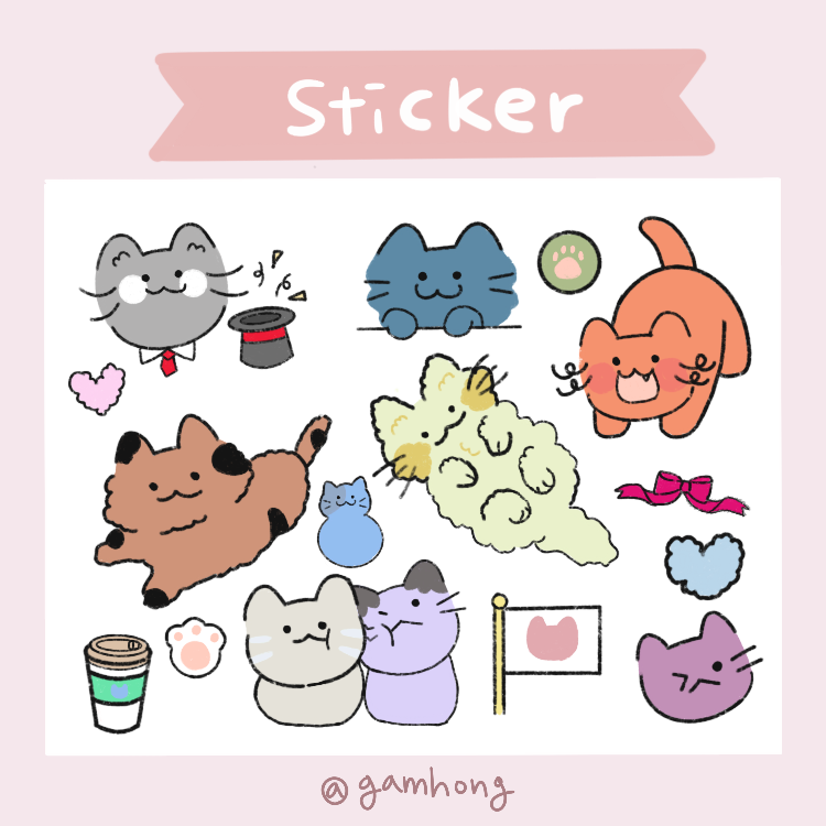 cat sticker_ver.2 | Webudding
