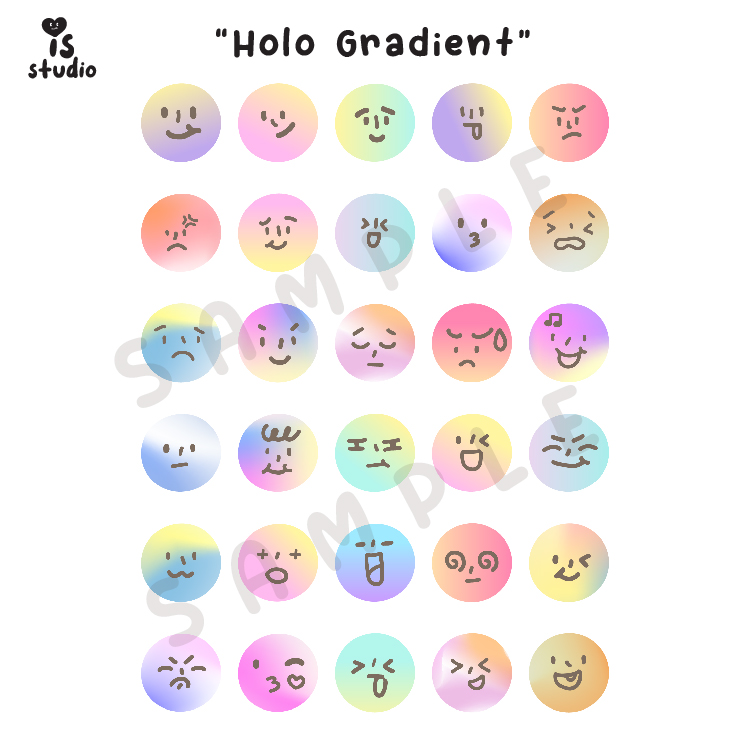 Mood sticker Holo Gradient 2 SET | Webudding