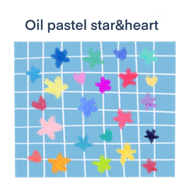 Oil Pastel star and heart | Webudding