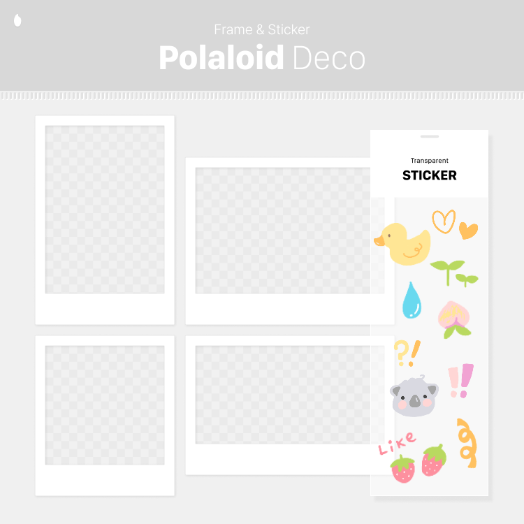 [Polaloid deco] Frame & Sticker - White | Webudding