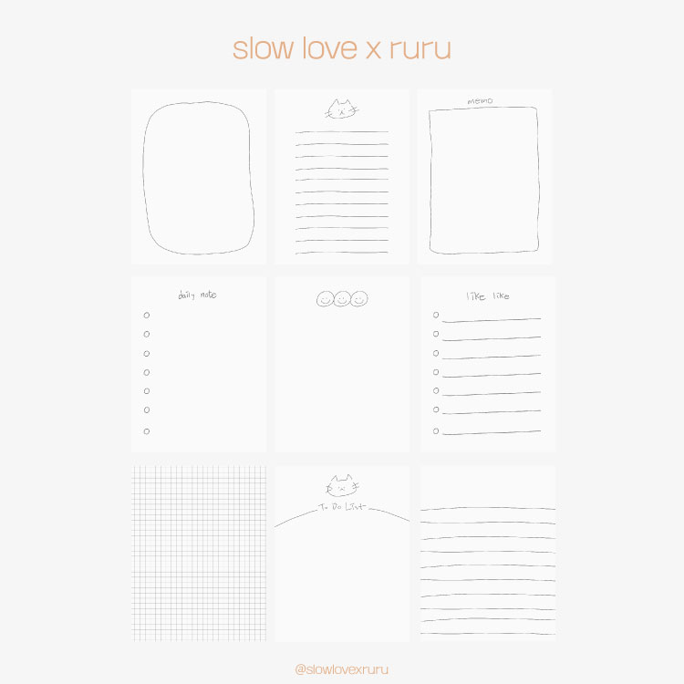 slow love x ruru memo zip | Webudding