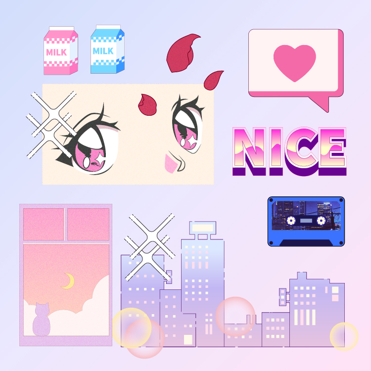 City Pop Mood Sticker | Webudding