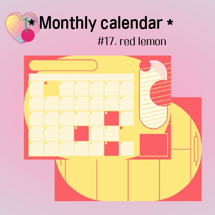 Monthly calendar #17.red lemon | Webudding