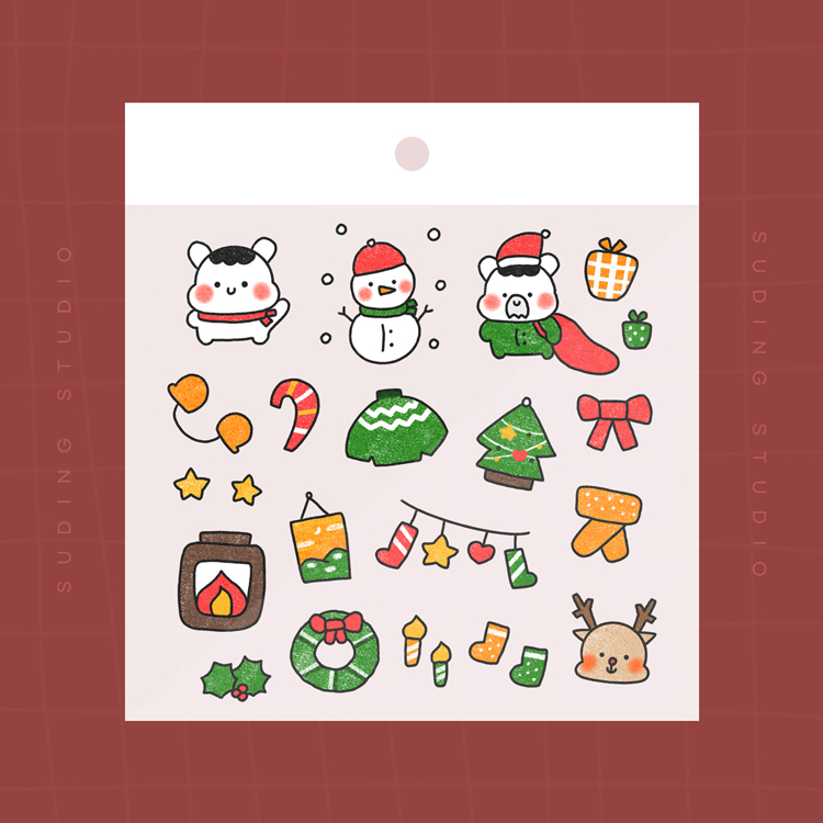 Dduggang winter sticker (Christmas ver.) | Webudding