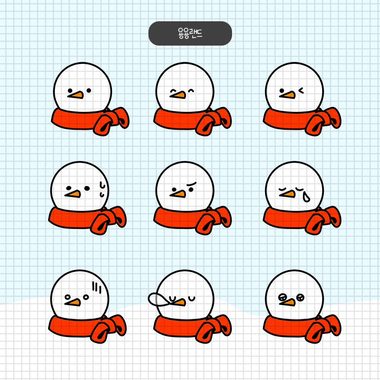 Snowman facial expression sticker | Webudding