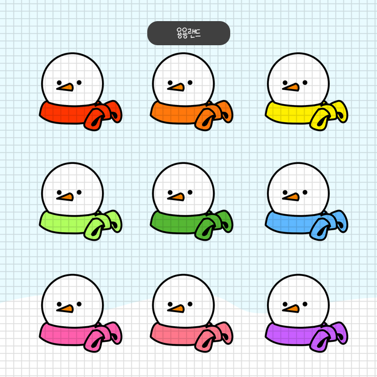 A snowman-colored scarf sticker | Webudding