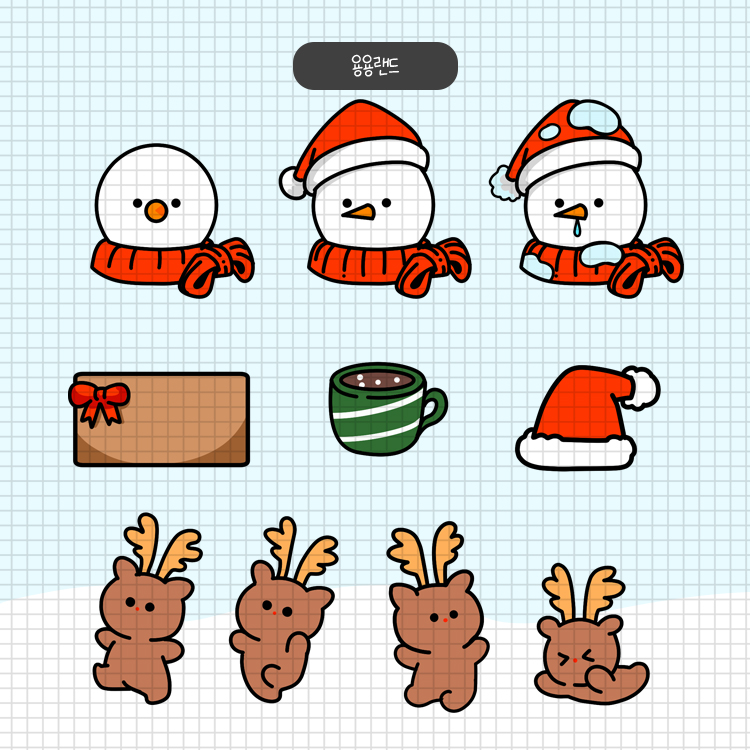 Snowman_Rudolph_Cocoa_Hat Sticker | Webudding