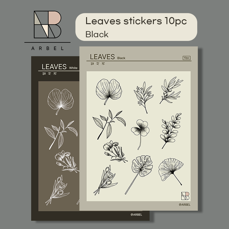 Leaves Stickers Black | Webudding