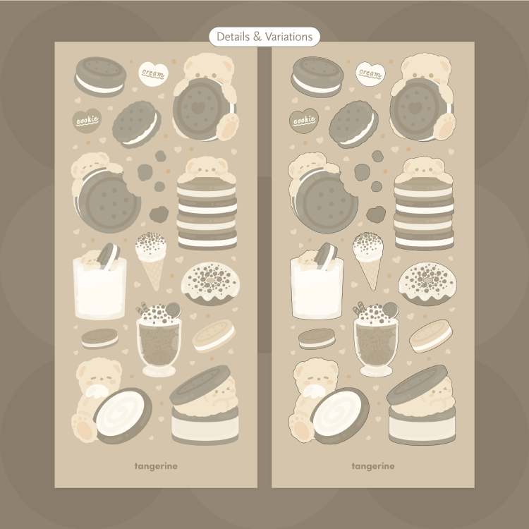 Cookie & Cream Digital Stickers | Webudding