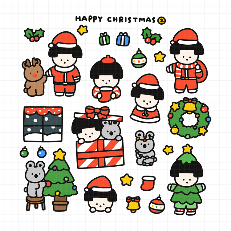 happy christmas sticker ver.02 | Webudding