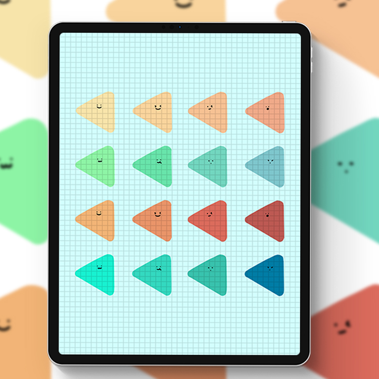 Triangle Simple Expression Digital Sticker | Webudding