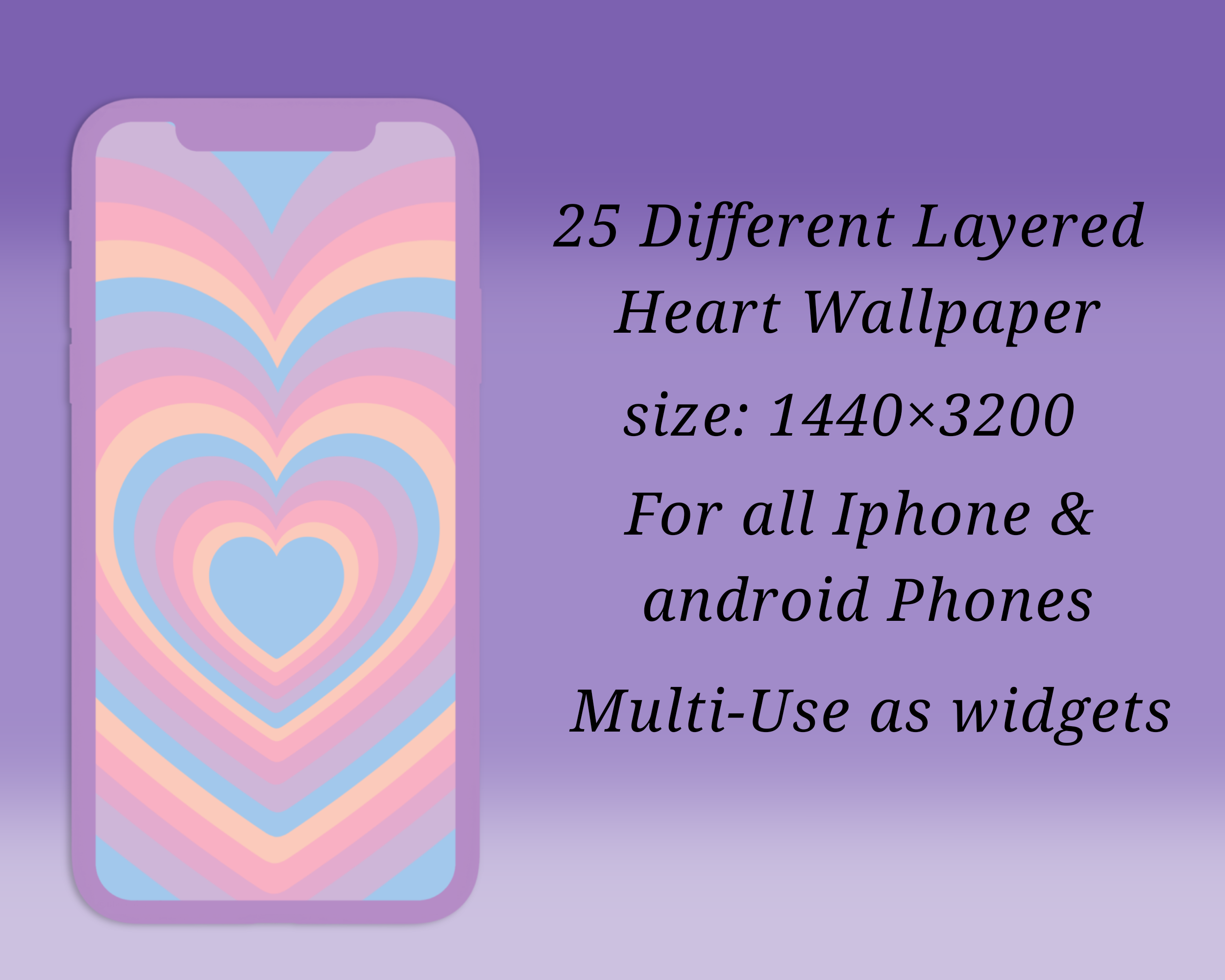 Aesthetic Layered Heart & Flower Phone Wallpaper | Webudding