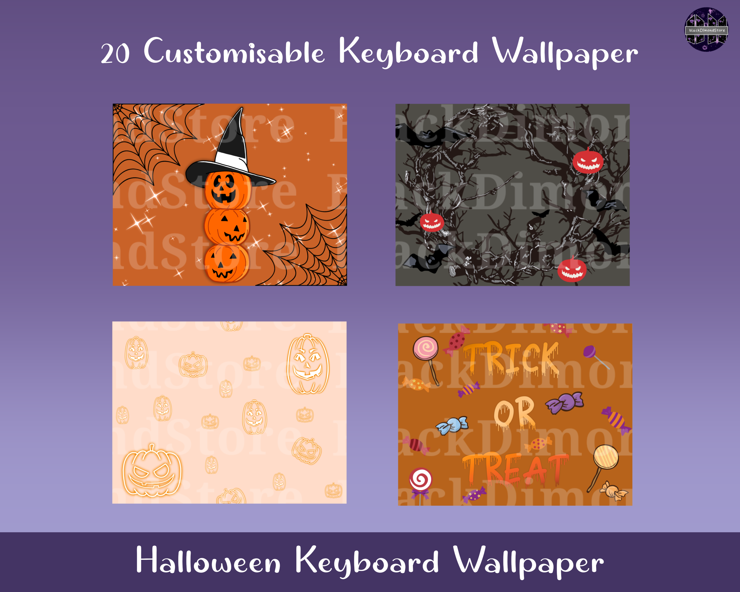 Kawaii Halloween Keyboard Wallpaper Background | Webudding