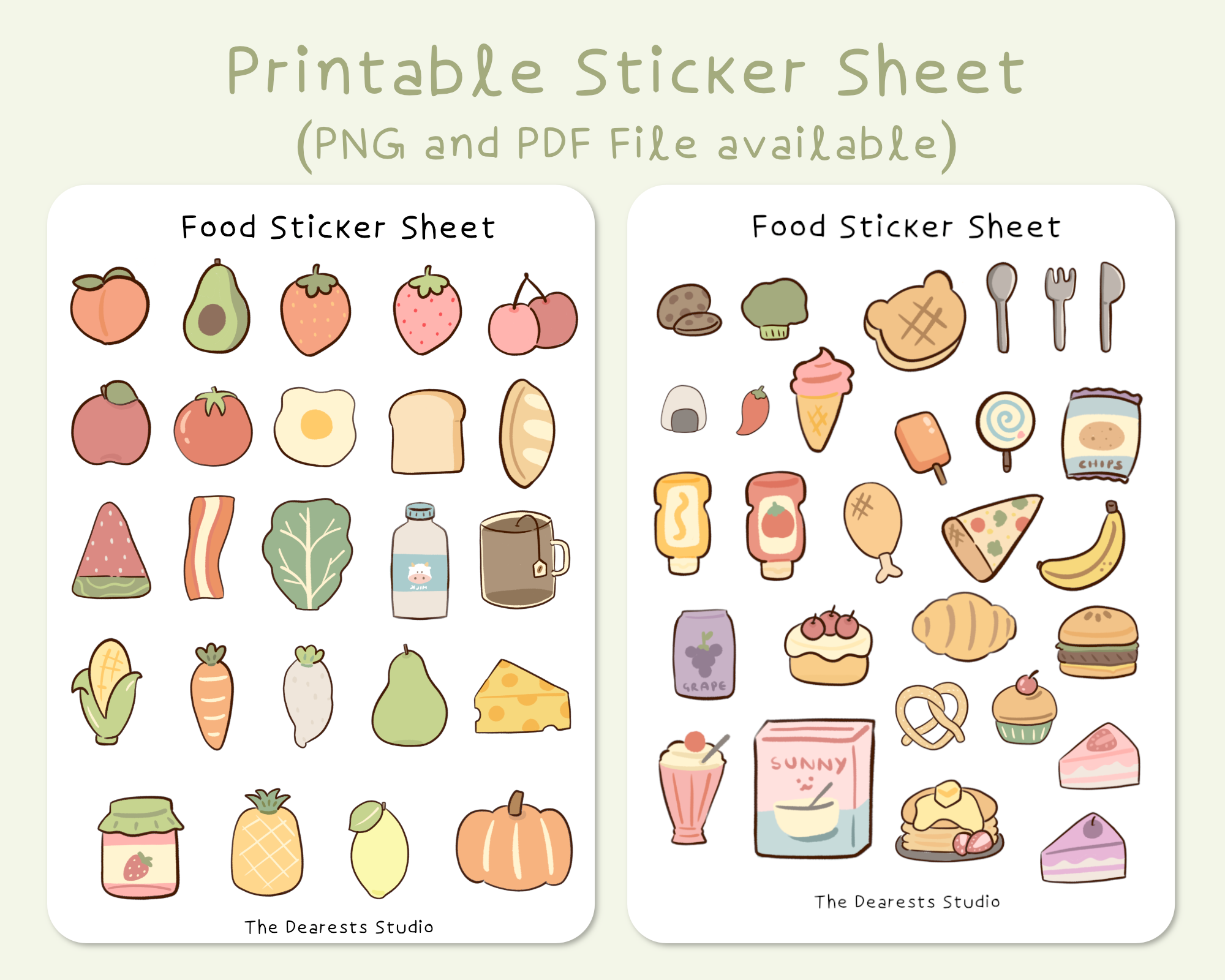 Cute food Digital sticker