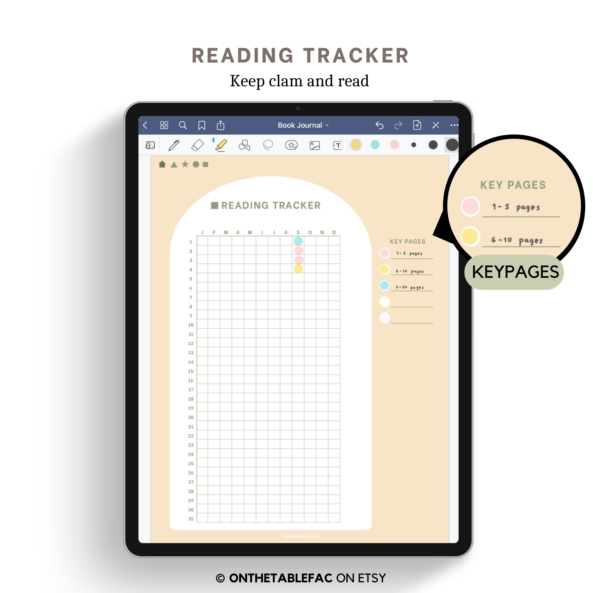 Digital Reading Journal - Book log tracker for Goodnotes | Webudding