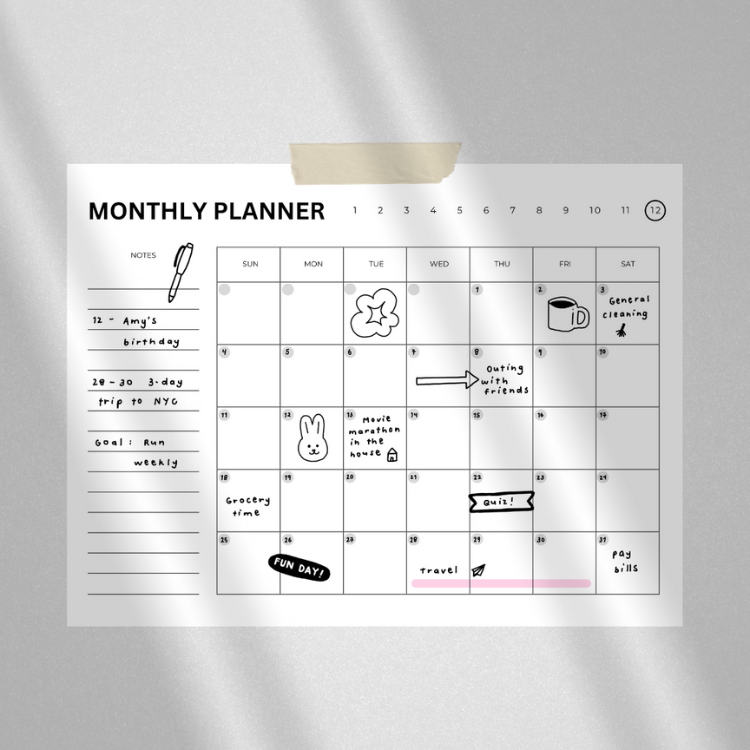 Monthly Planner + stickers | 위버딩